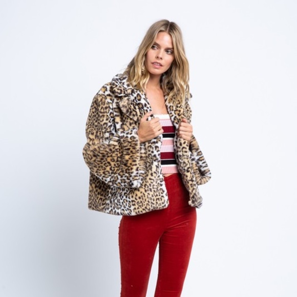 Jackets & Coats | Leopard Animal Print Vegan Faux Fur Jacket | Poshmark